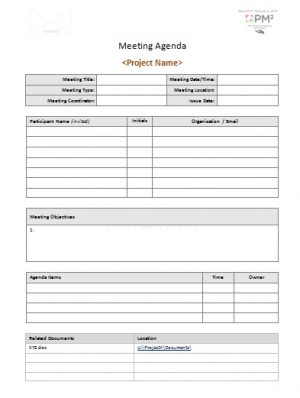 PM² Artefacts | Templates | Executing Phase | Minutes of Meeting (MoM ...